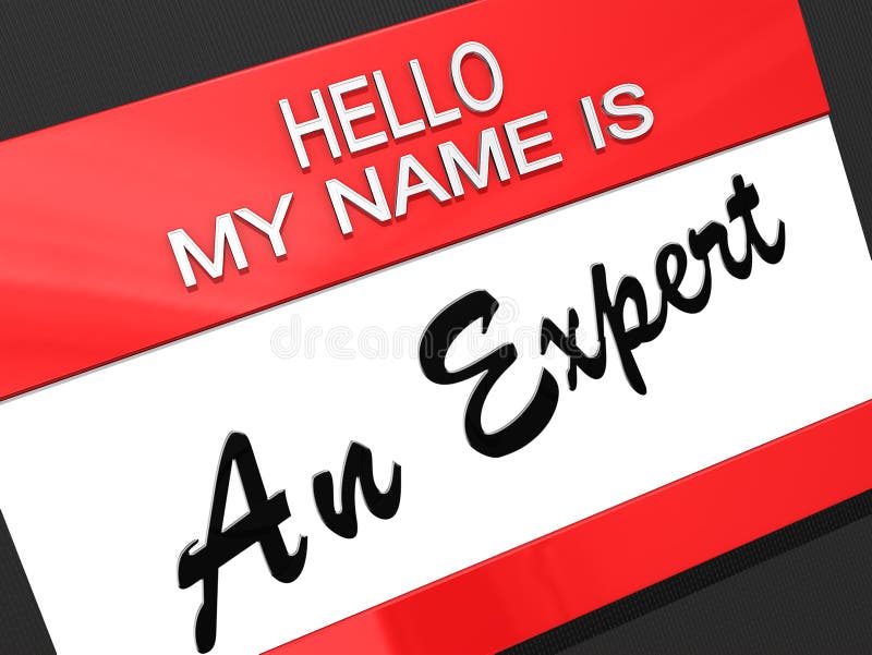 Hello I am an Expert Name Tag Illustration Design Stock Illustration ...