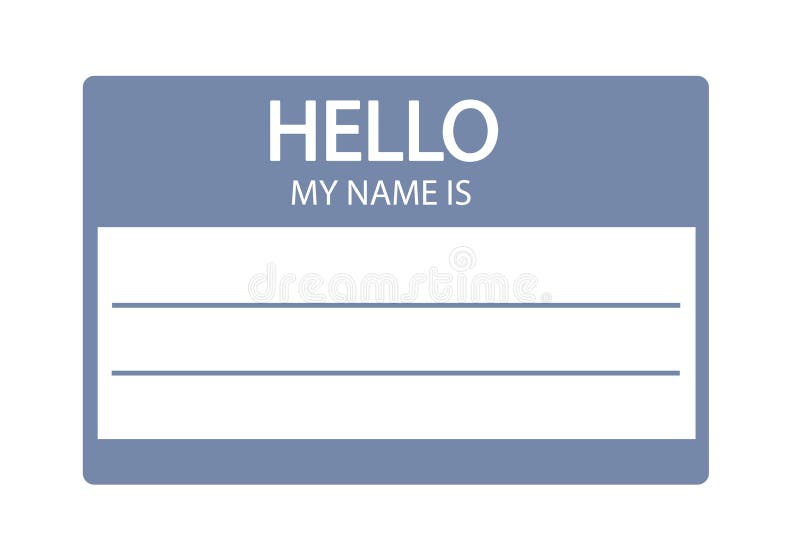 Hello, My Name is Introduction Flat Label Stock Vector - Illustration ...