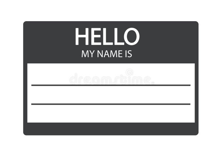 Hello, My Name is Introduction Flat Label Stock Vector - Illustration ...