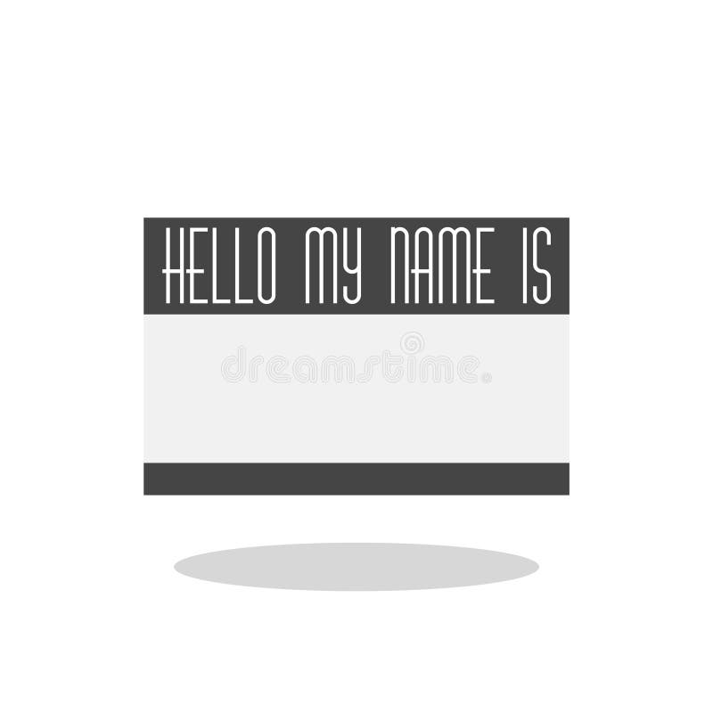 Hello My Name is Tag Icon with Shadow Stock Vector - Illustration of ...