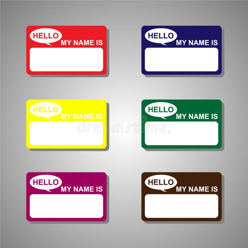Hello My Name is Tag Sticker Stock Vector - Illustration of meet, space ...
