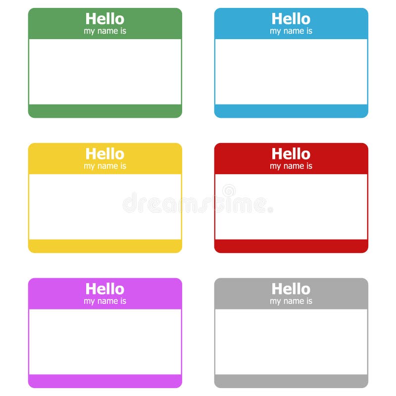 Hello My Name is. Vector Label Sticker Stock Vector - Illustration of ...