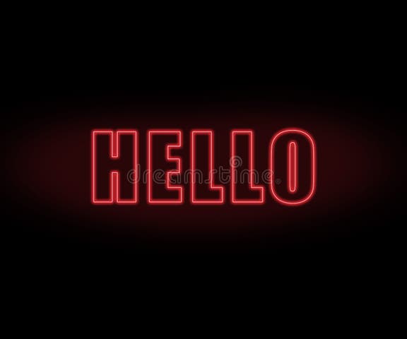 HELLO - Neon Lettering on a Dark Background. Stock Illustration ...
