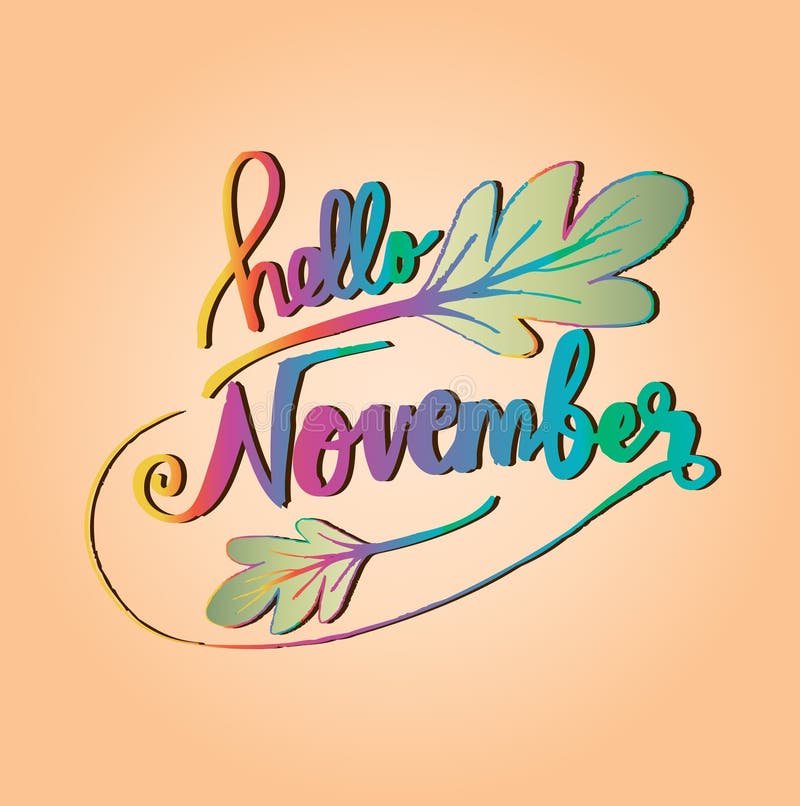 Hello November stock illustration. Illustration of frame - 99681924