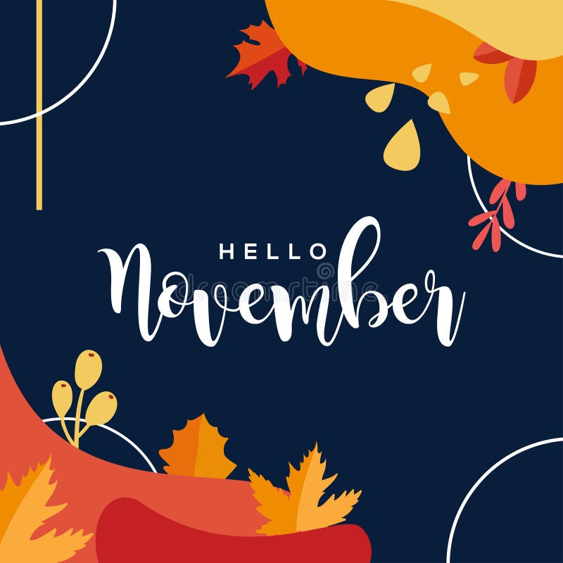 Hello November Vector Design Illustration for Banner and Background ...
