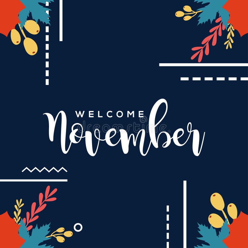 Hello November Vector Design Illustration for Banner and Background ...
