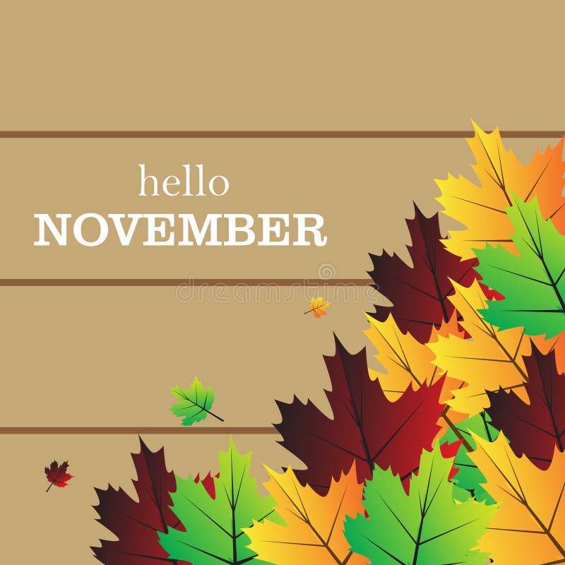 Hello November Vector Illustration Background Stock Vector ...
