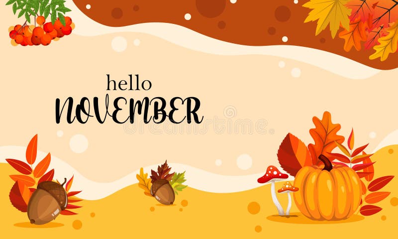 Hello November Vector Illustration Background Stock Vector ...
