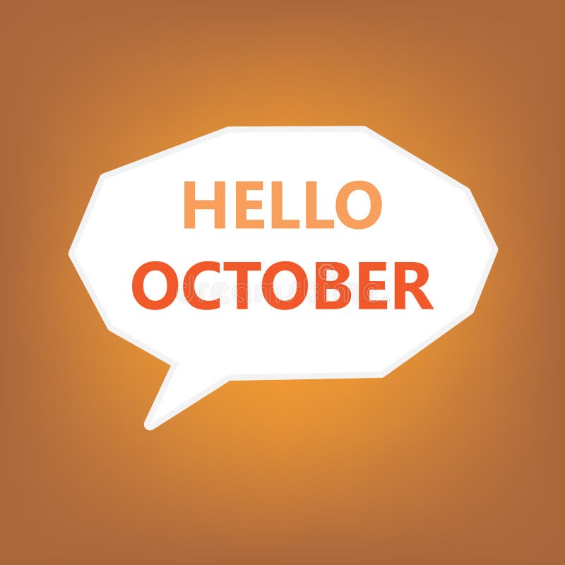 Hello october concept stock vector. Illustration of recreation - 123335491