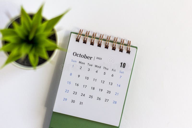 Hello, October.Desktop Calendar for Planning for October 2023. Stock ...