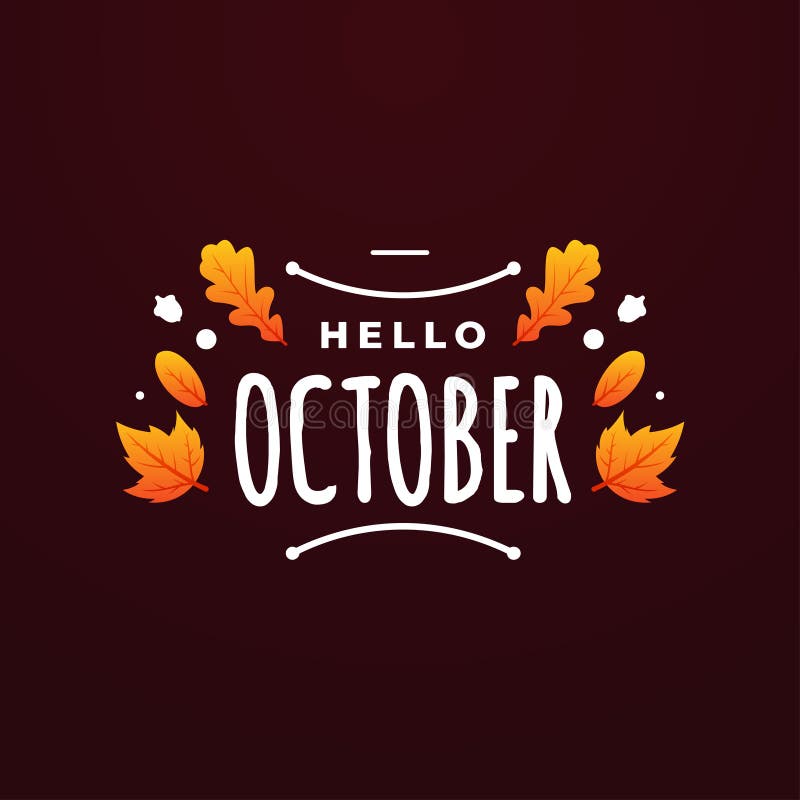 Hello October Vector Design Illustration for Banner and Background ...