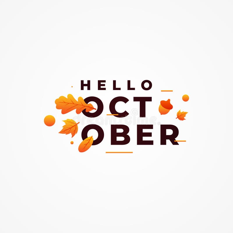 Hello October Vector Design Illustration for Banner and Background ...