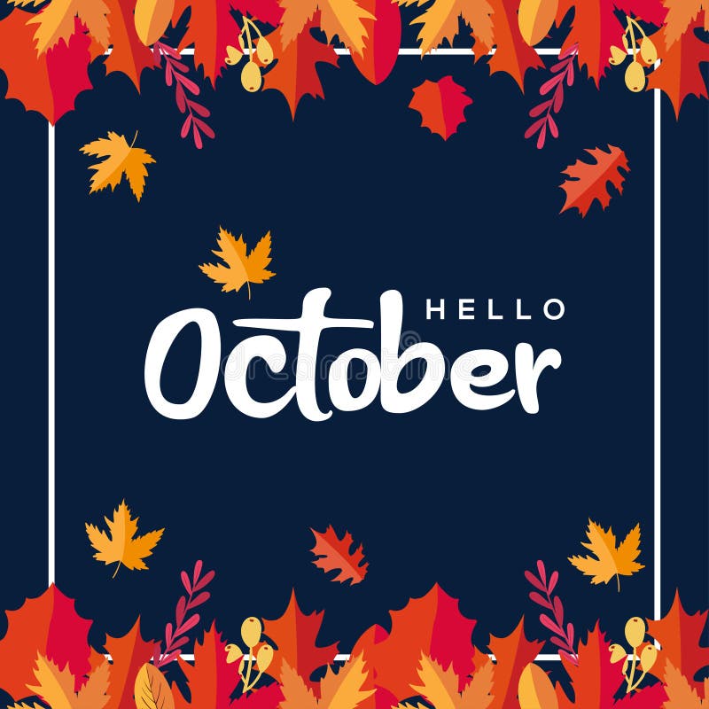 Hello October Vector Design Illustration for Banner and Background ...