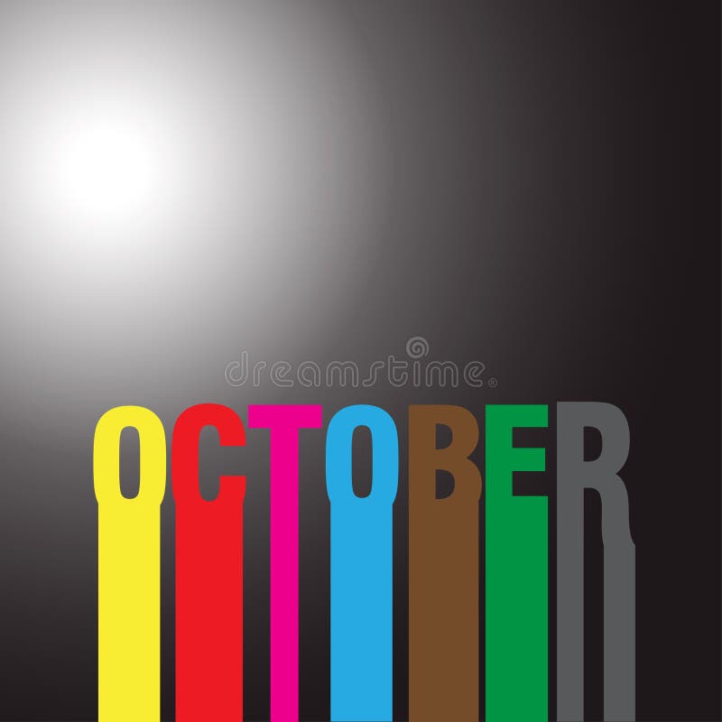 Hello October Vector Template. Design for Banner, Greeting Cards Stock ...