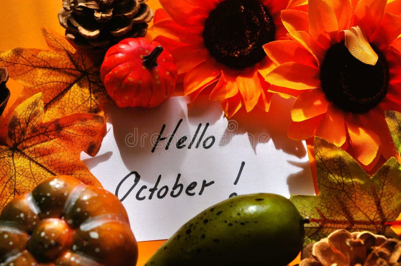 Hello october stock image. Image of vegetable, petal - 340124859