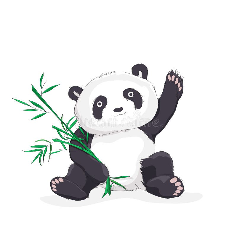 Hello panda stock vector. Illustration of asia, creative - 106637107