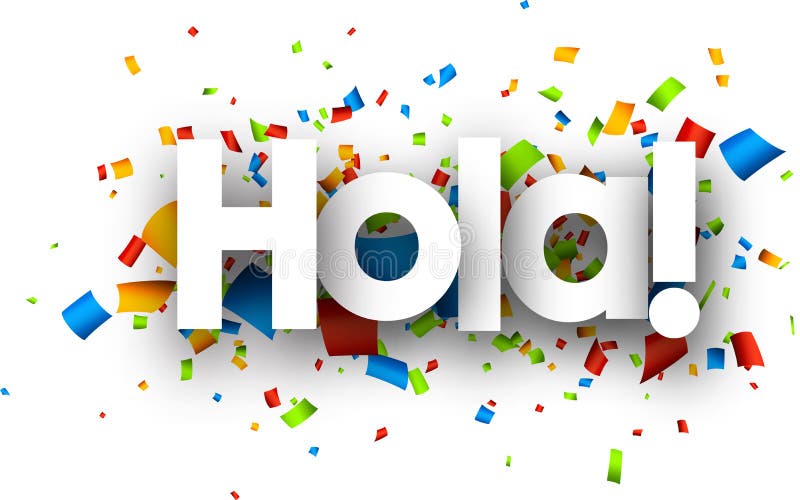 Hola Card with Colorful Brush Strokes. Stock Vector - Illustration of ...