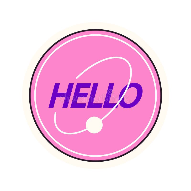 Hello Sticker stock vector. Illustration of league, illustrated - 102643005