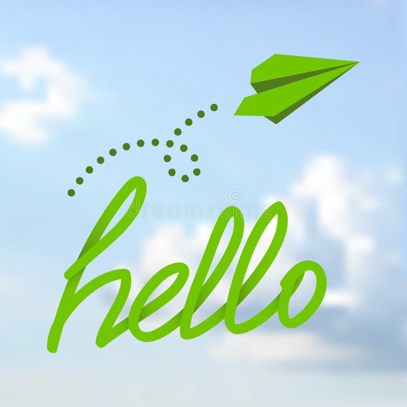 Hello phrase on a sky stock vector. Illustration of backdrop - 58472695