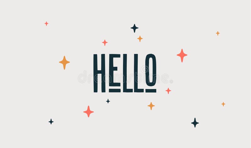 Hello Poster with Text and Blobs Stock Vector - Illustration of font ...