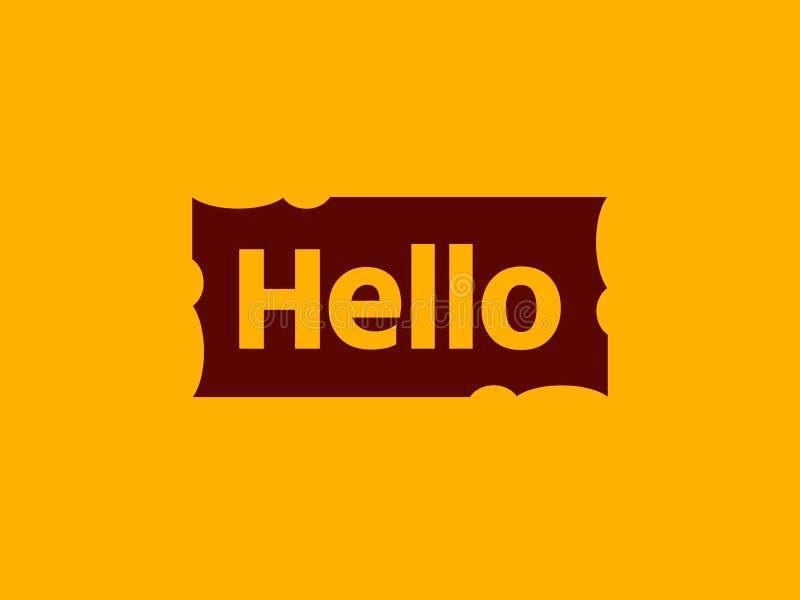 Hello Quote Message in Brown Rectangular Frame Stock Illustration ...
