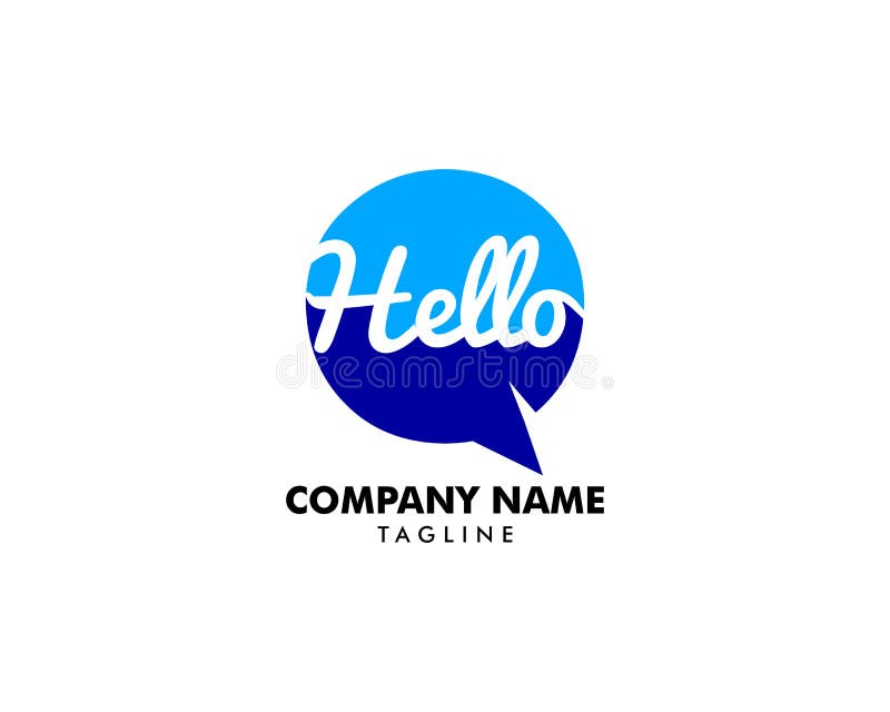 Hello Quote Message Bubble Logo Stock Vector - Illustration of greeting ...