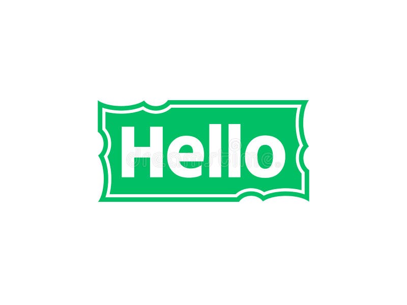 Hello Quote Message in Green Rectangular Frame Stock Illustration ...