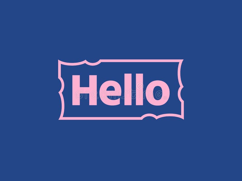 Hello Quote Message in Pink Rectangular Frame Stock Vector ...