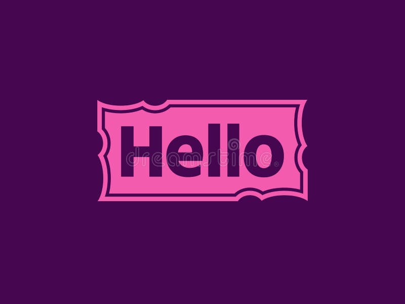 Hello Quote Message in Pink Rectangular Frame Stock Illustration ...