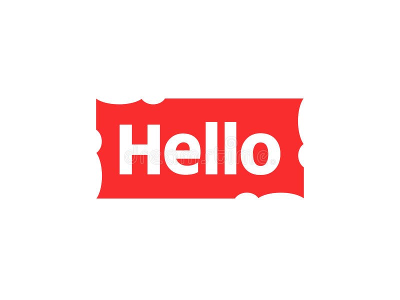 Hello Quote Message in Red Rectangular Frame Stock Illustration ...