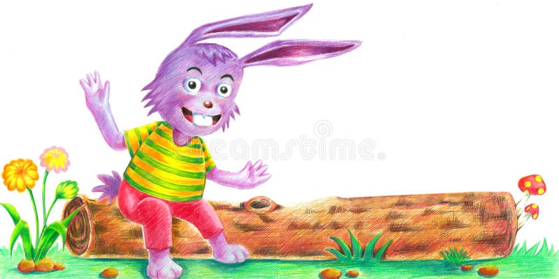 Hello rabbit stock illustration. Illustration of clipart - 15069902