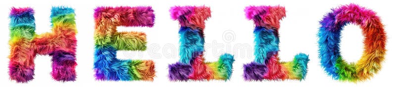 Hello rainbow letters stock photo. Image of blue, purple - 322649782