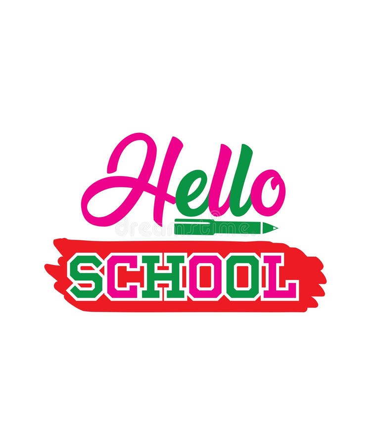 Hello School Ai Illustration Stock Vector - Illustration of school ...