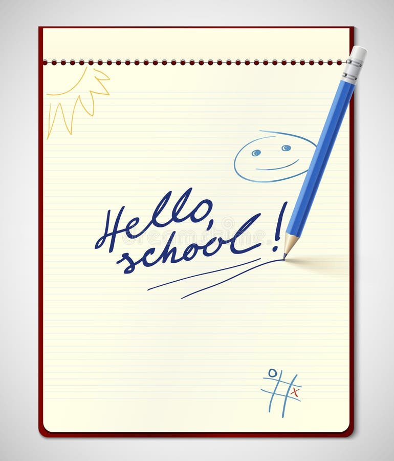 Hello-school, Vectorillustratie. Vector Illustratie - Illustration of ...