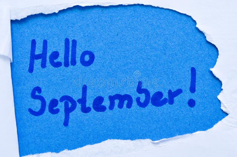 Hello september background stock image. Image of azure - 334696163