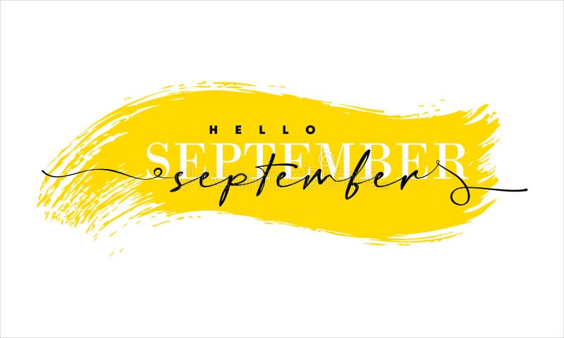 Hello September Card. One Line. Lettering Poster with Text. Vector EPS ...