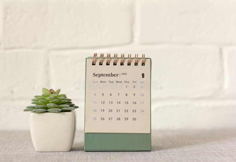 Hello September.Desktop Calendar for September 2022. Stock Photo ...