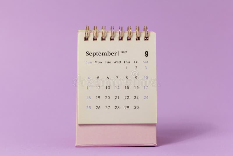 Hello September.Desktop Calendar for September 2022. Stock Photo ...