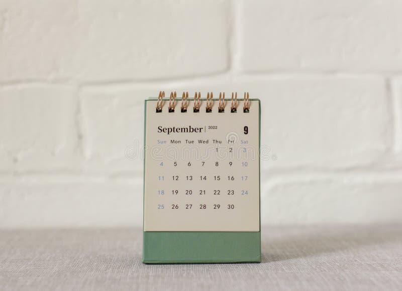 Hello September.Desktop Calendar for September 2022 Stock Image - Image ...