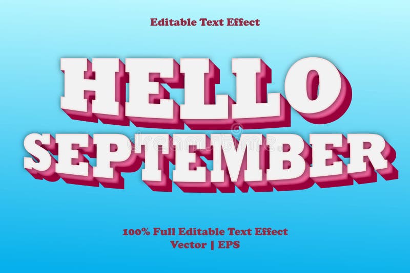 Hello September Editable Text Effect Stock Vector - Illustration of ...