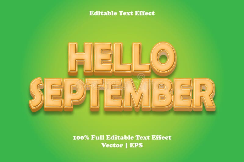 Hello September Editable Text Effect Stock Vector - Illustration of ...