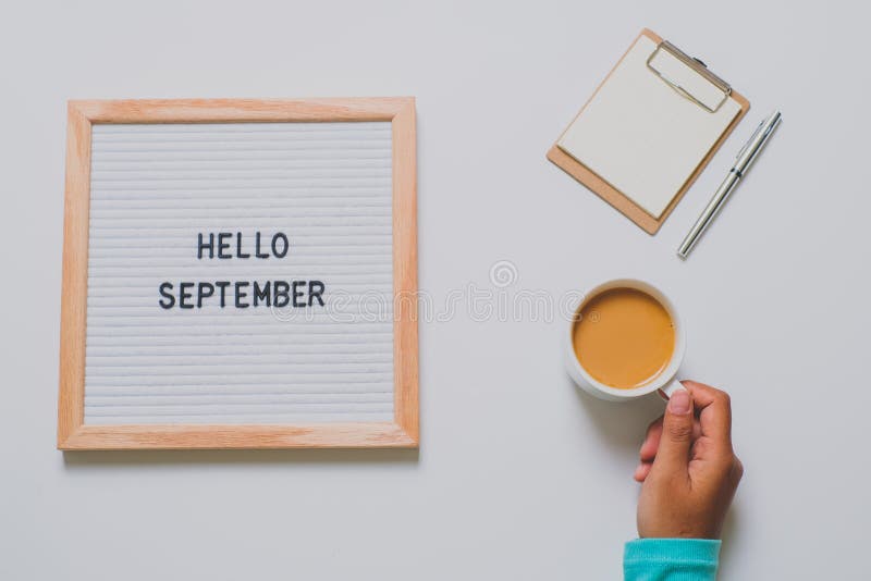 Hello September Greeting Concept Stock Photo - Image of education ...