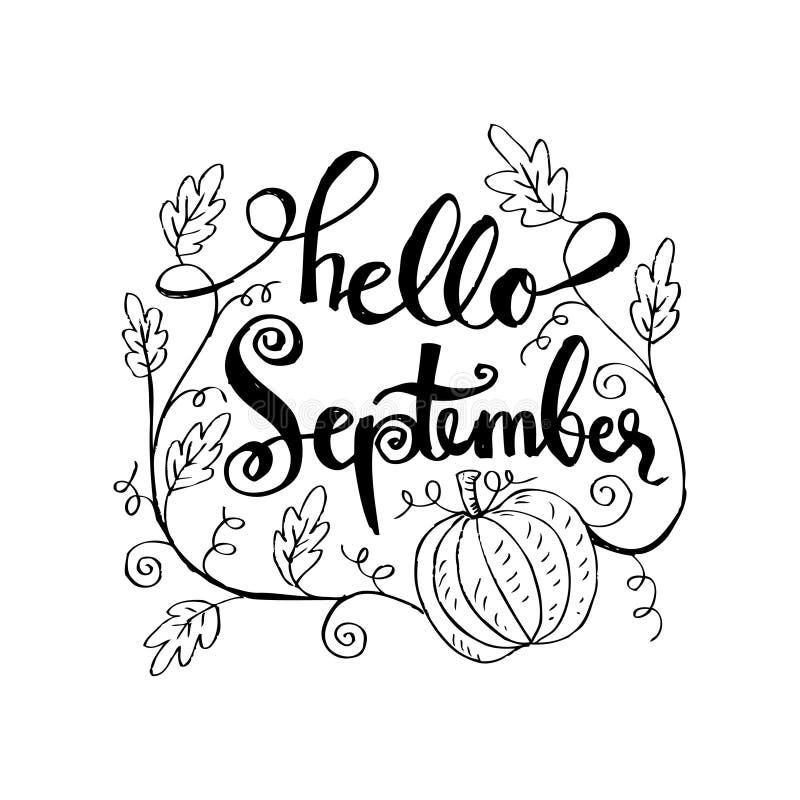 Hello September stock illustration. Illustration of autumn - 97489007