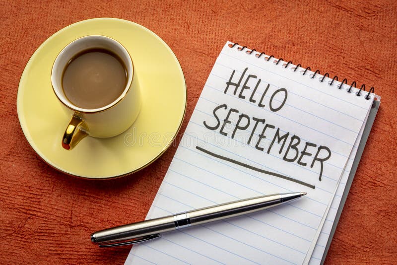 Hello September Handwriting Stock Image - Image of notebook, month ...