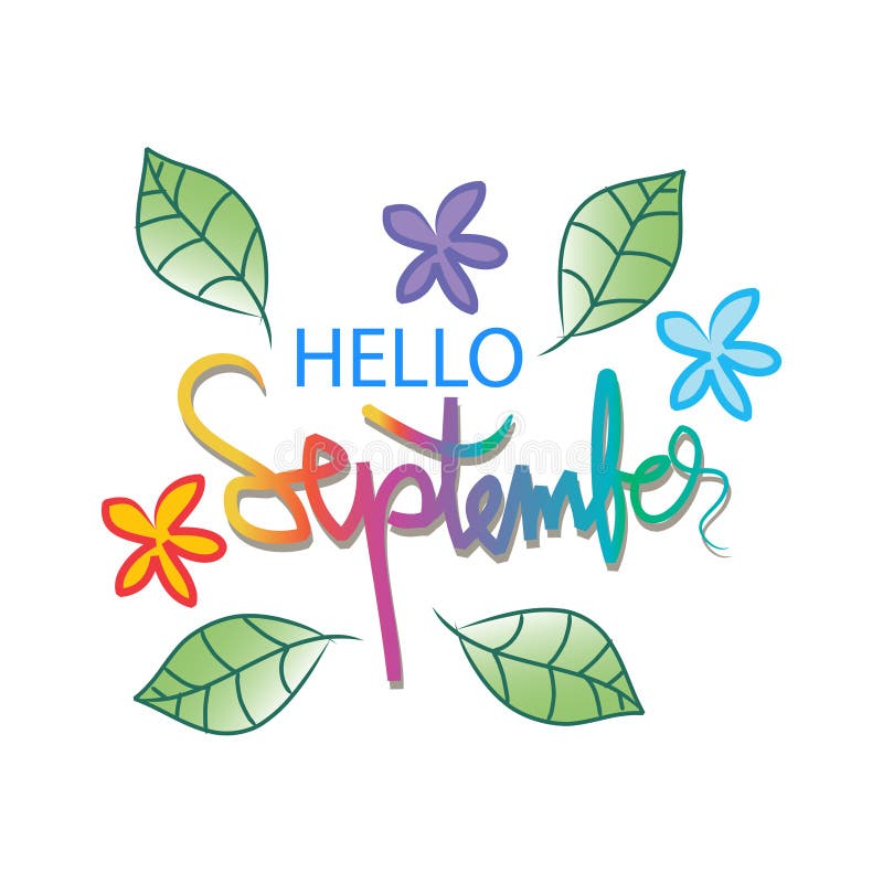 Hello September stock illustration. Illustration of autumn - 97489007