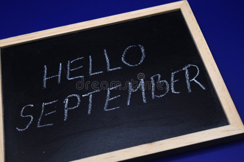 Hello september stock image. Image of sign, poster, signage - 360417851