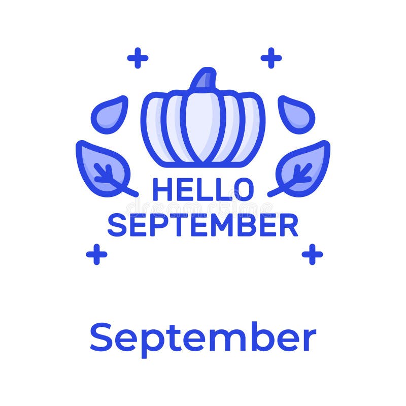 Hello September Icon in Unique and Trendy Style, Ready To Use Vector ...