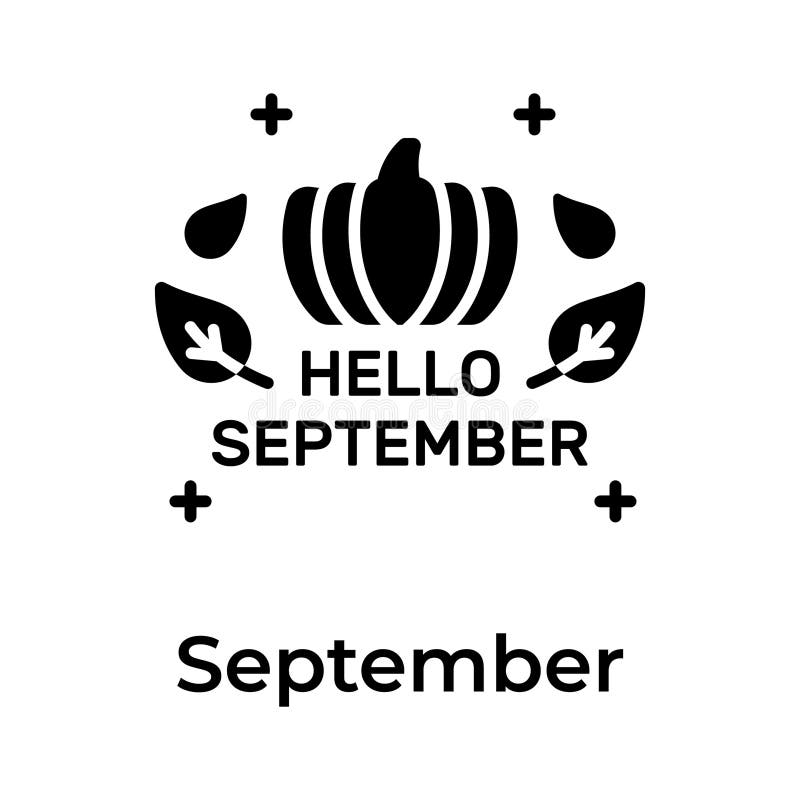 Hello September Icon in Unique and Trendy Style, Ready To Use Vector ...