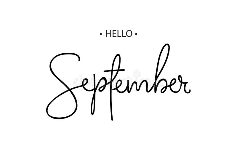 Hello September Calligraphy Inscription. Autumn Banner Template Stock ...