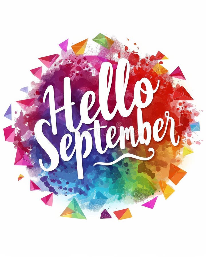 Hello September - Modern Calligraphy Lettering on Triangular Styled ...